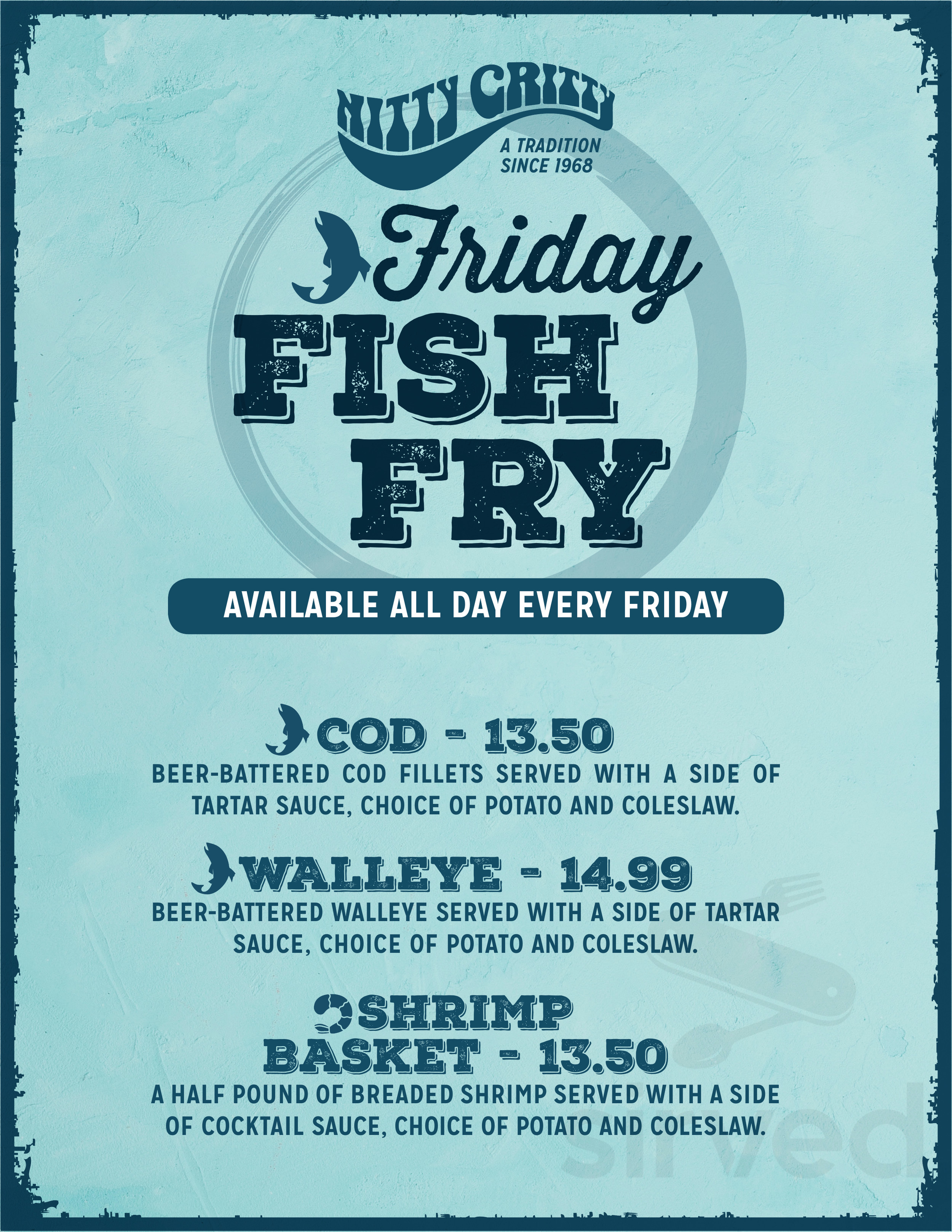 Menu - Madison WI's Nitty Gritty-Madison | Sirved