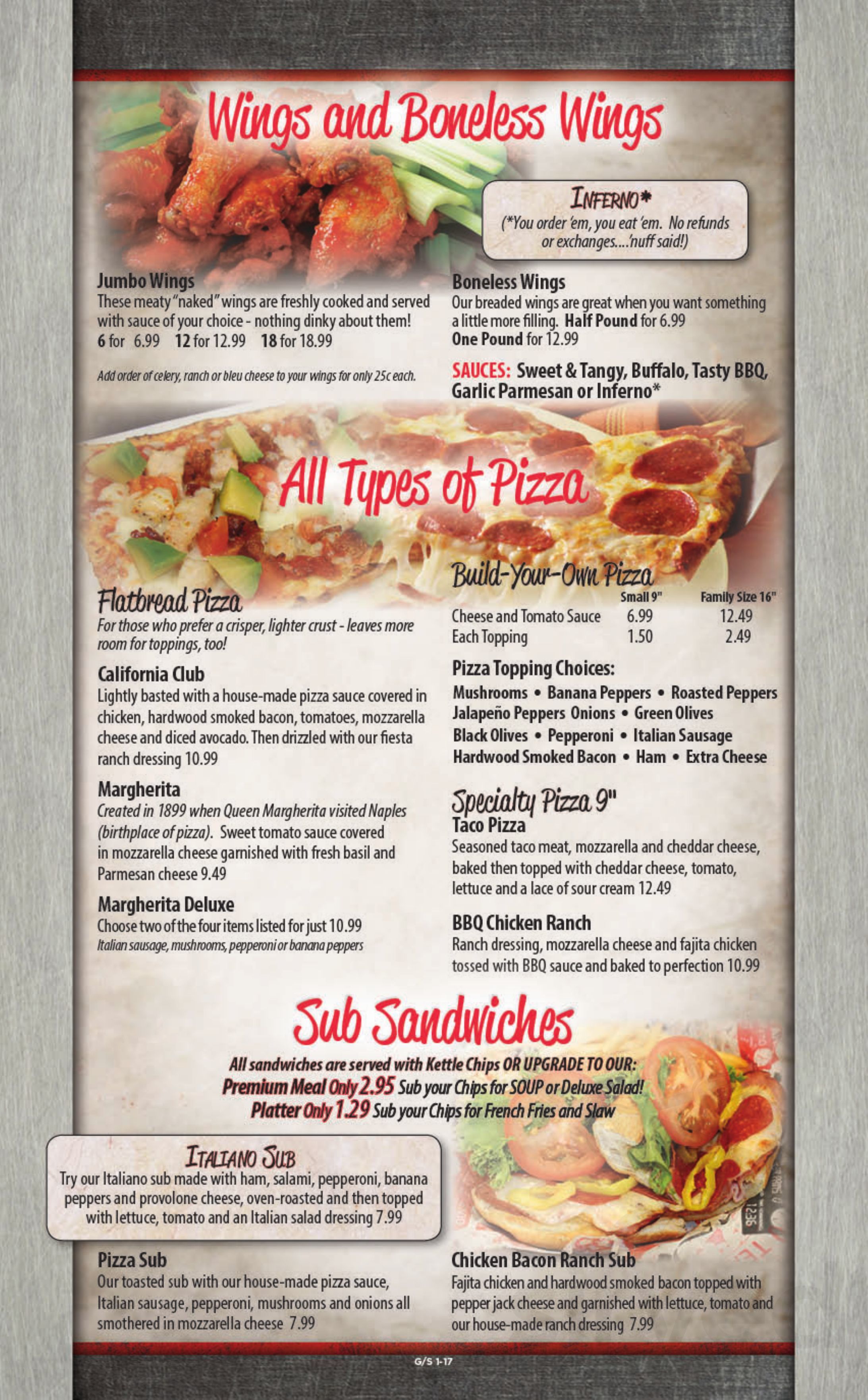 JT's Brew & Grill menus in Greenville, Ohio, United States