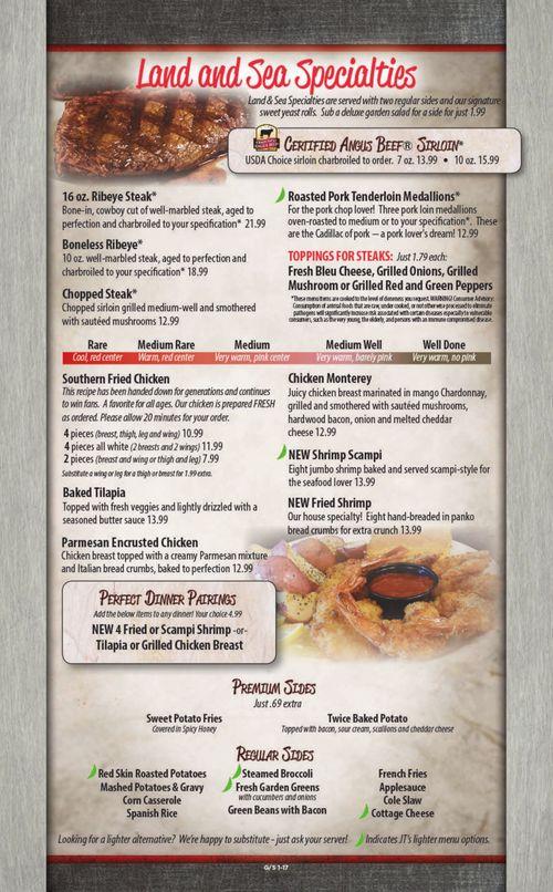 JT's Brew & Grill menu in Greenville, Ohio, USA