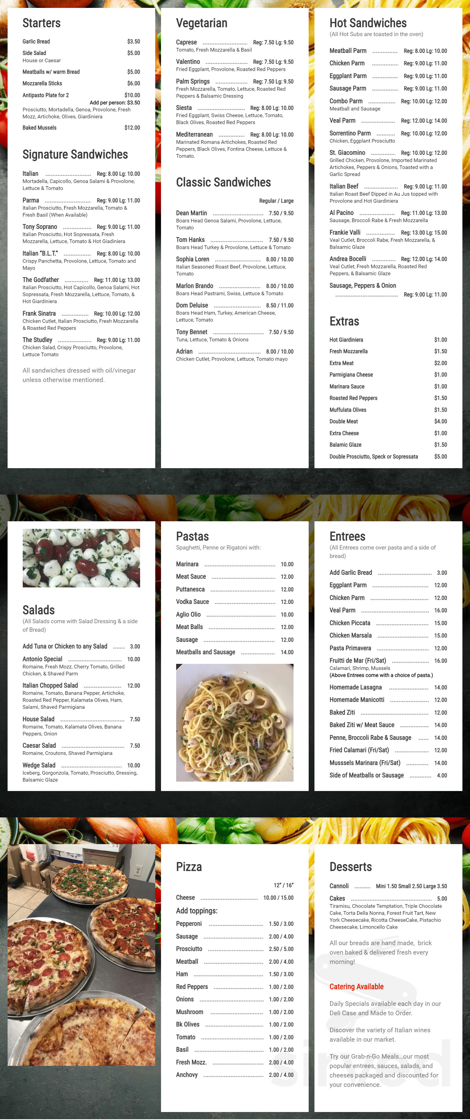 Menu for Piccolo Italian Market and Deli in Sarasota, FL | Sirved