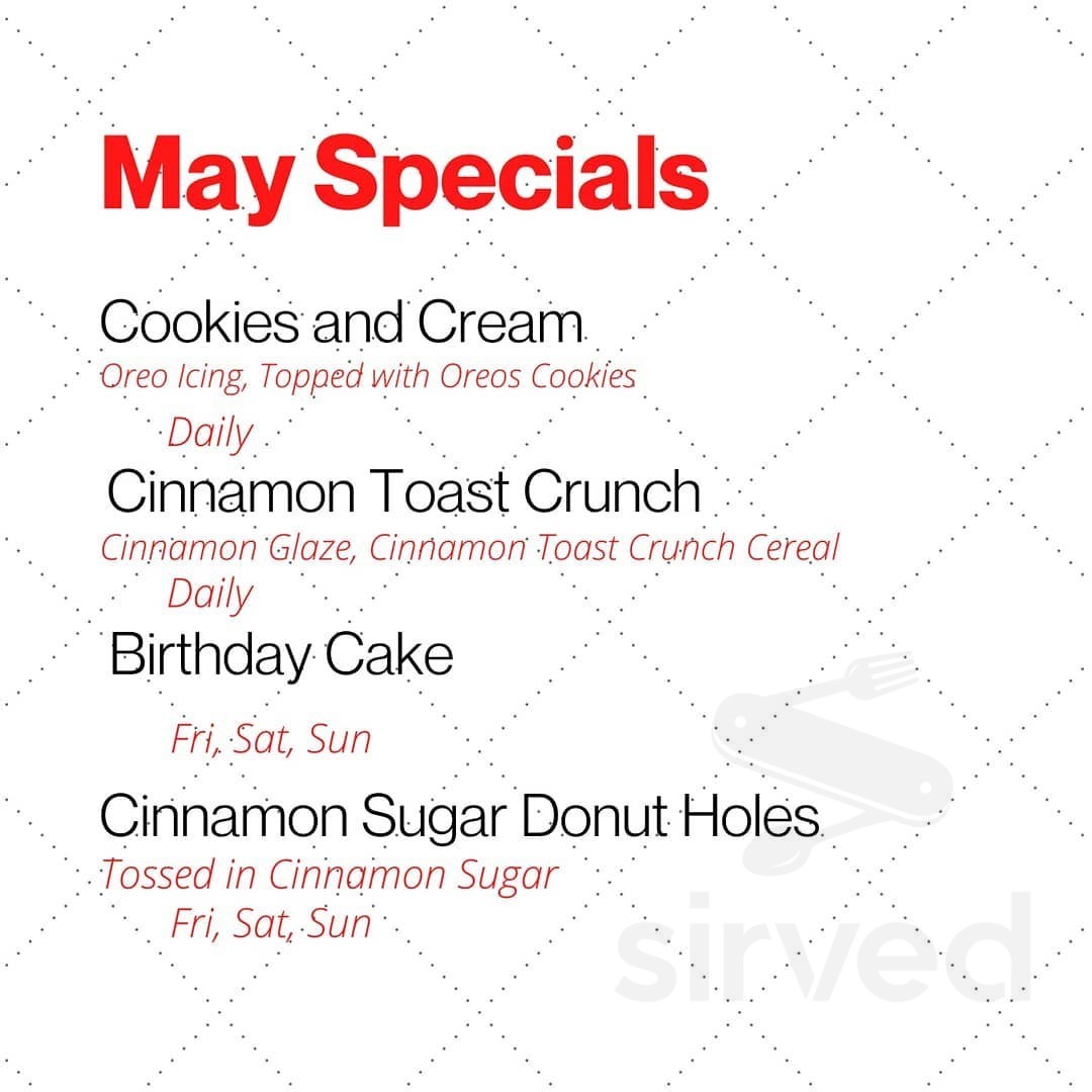 Crispy Donut menu in Bossier City, Louisiana, USA