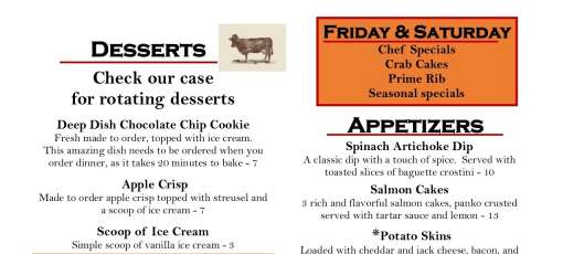 Menu for Warren Country Inn in Warren, OR | Sirved