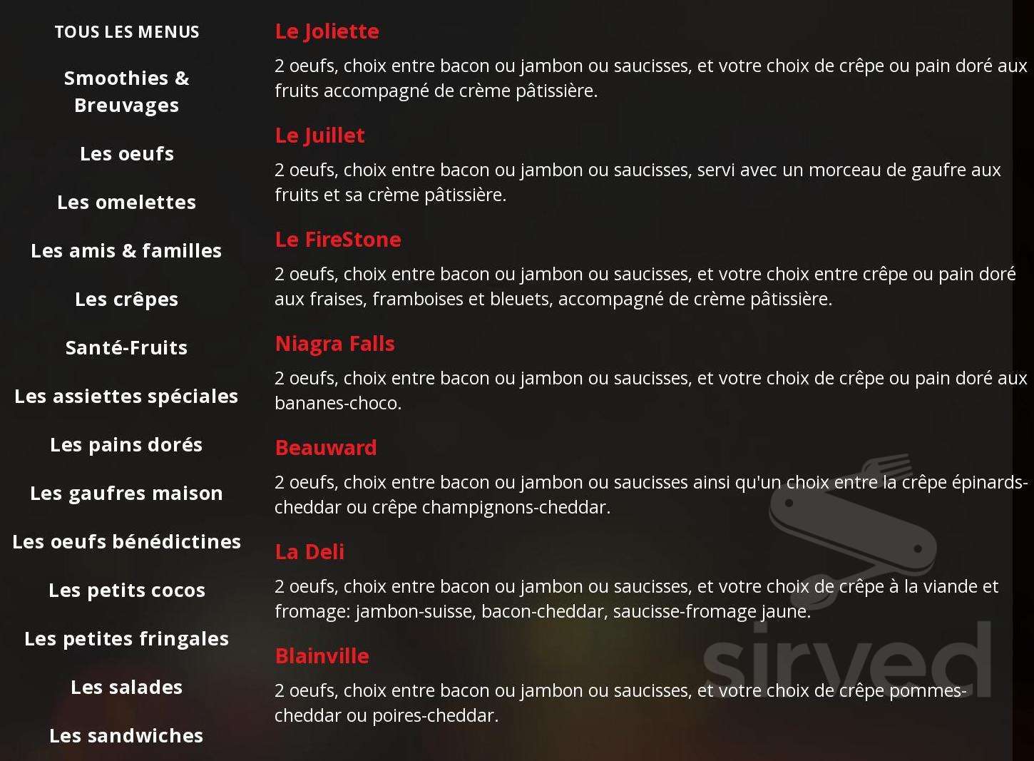 Coco Frutti Magog menus in Magog, Quebec, Canada