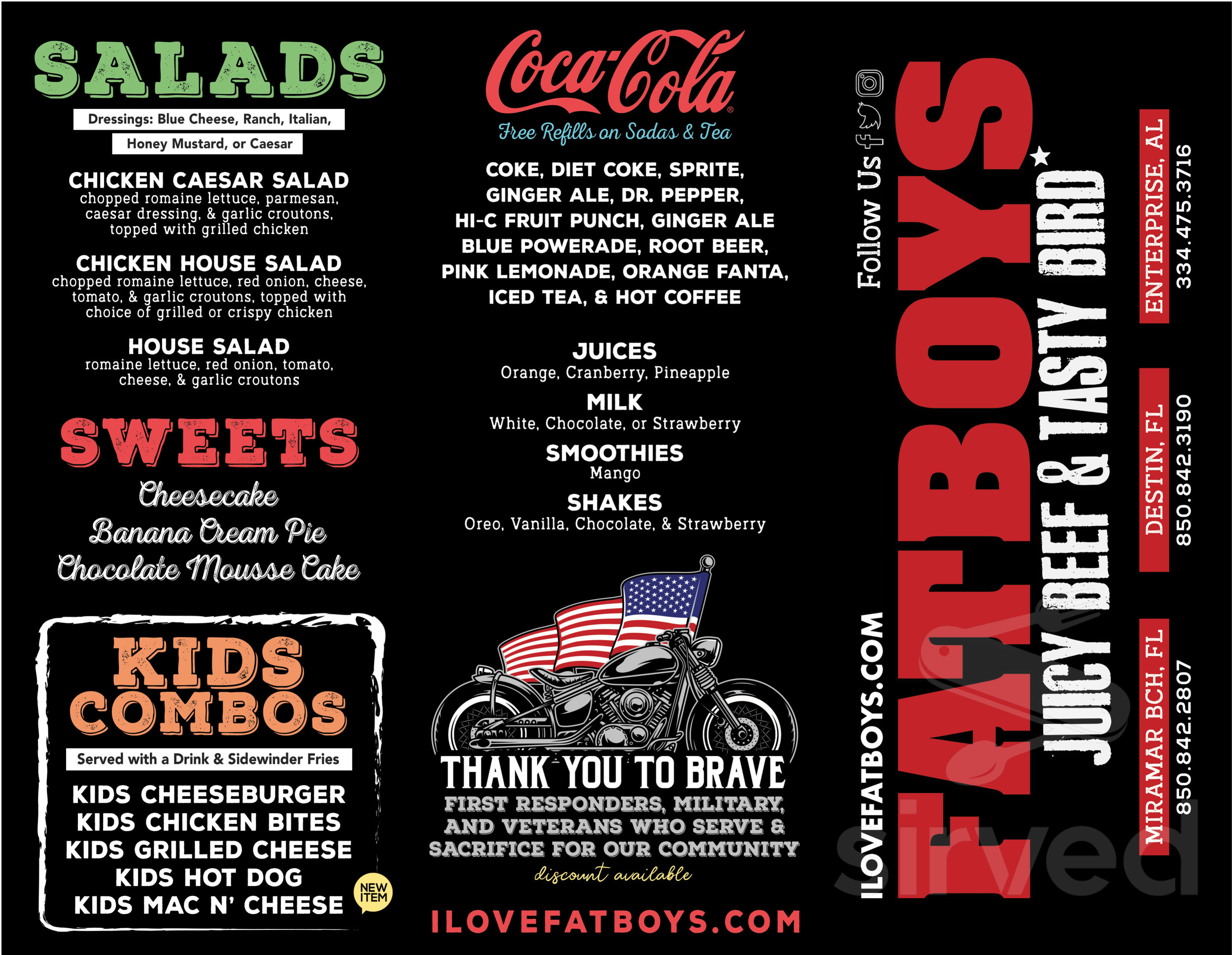 Fatboys - Enterprise AL menu in Enterprise, Alabama, USA