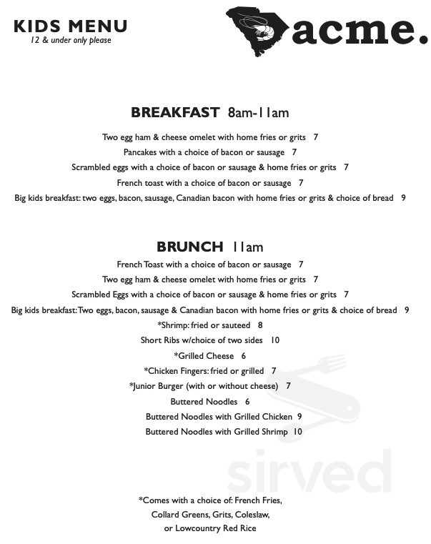 Acme Lowcountry Kitchen menus in Isle of Palms, South Carolina, United ...