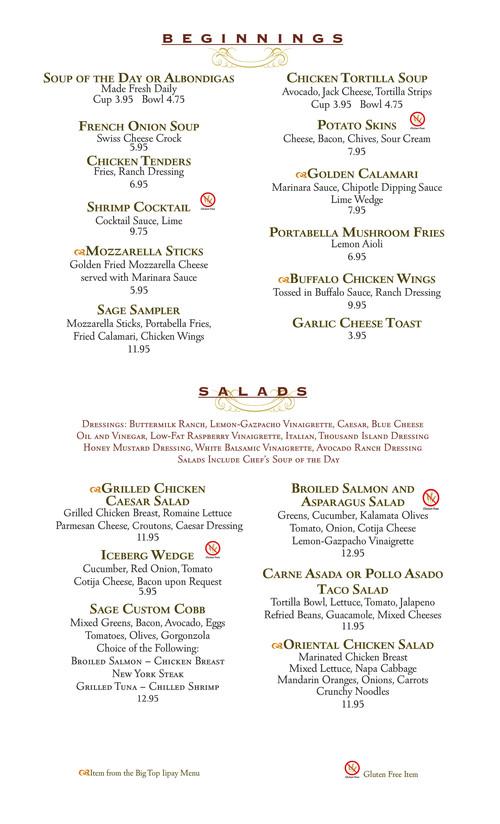 Sage Cafe menu in Lakeside, California, USA