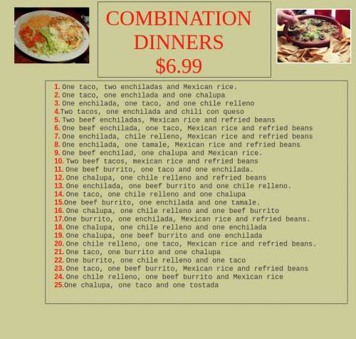 La Huerta | Mexican Restaurant menu in Russellville, Arkansas, USA