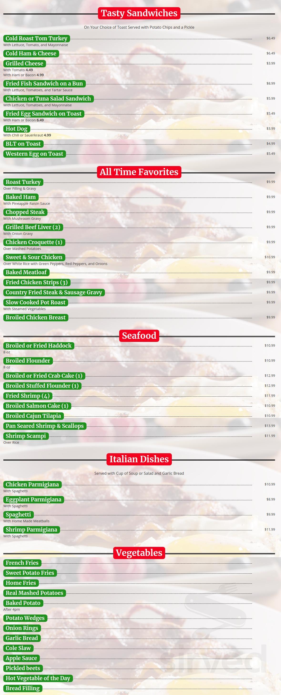 Menu for Olde Hickory Grille in Lancaster, PA | Sirved