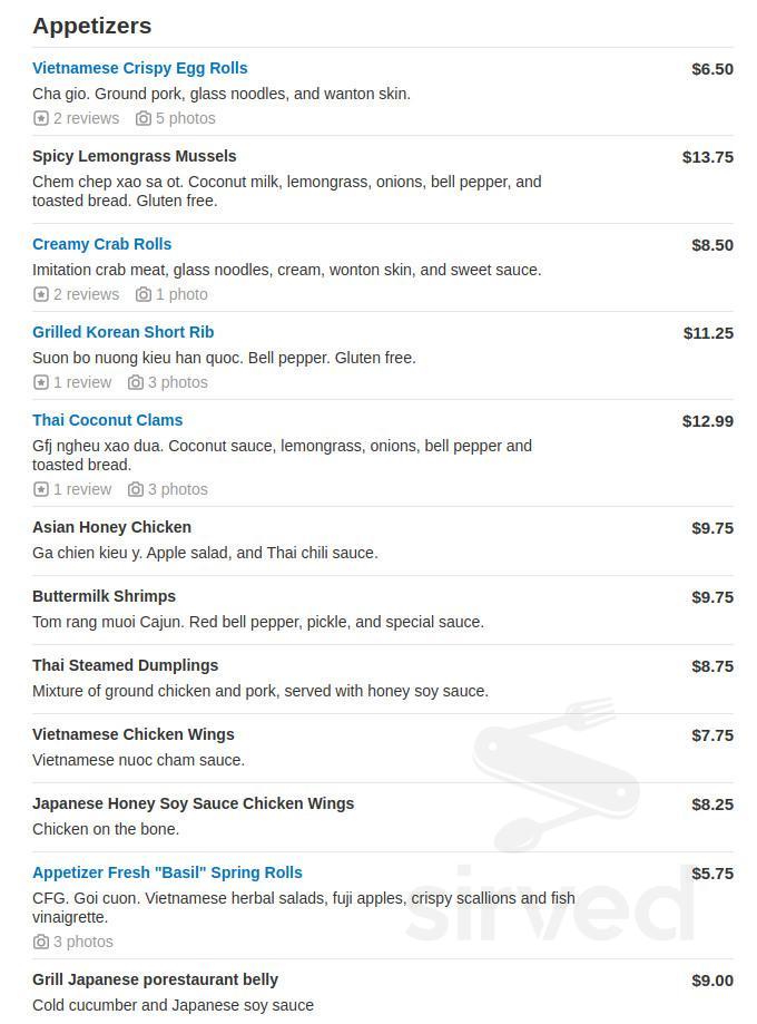 575 Bistro menu in Kennesaw, Georgia, USA