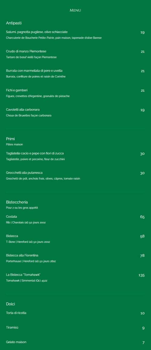 Mucca menu in Montreal, Quebec H2S 1L1, Canada