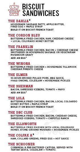 Atomic Cowboy + Denver Biscuit Co menu in Aurora, Colorado, USA