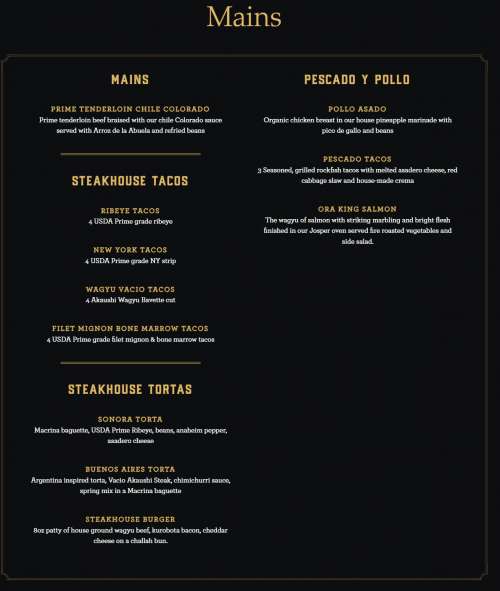 Asadero Ballard menu in Seattle, Washington, USA