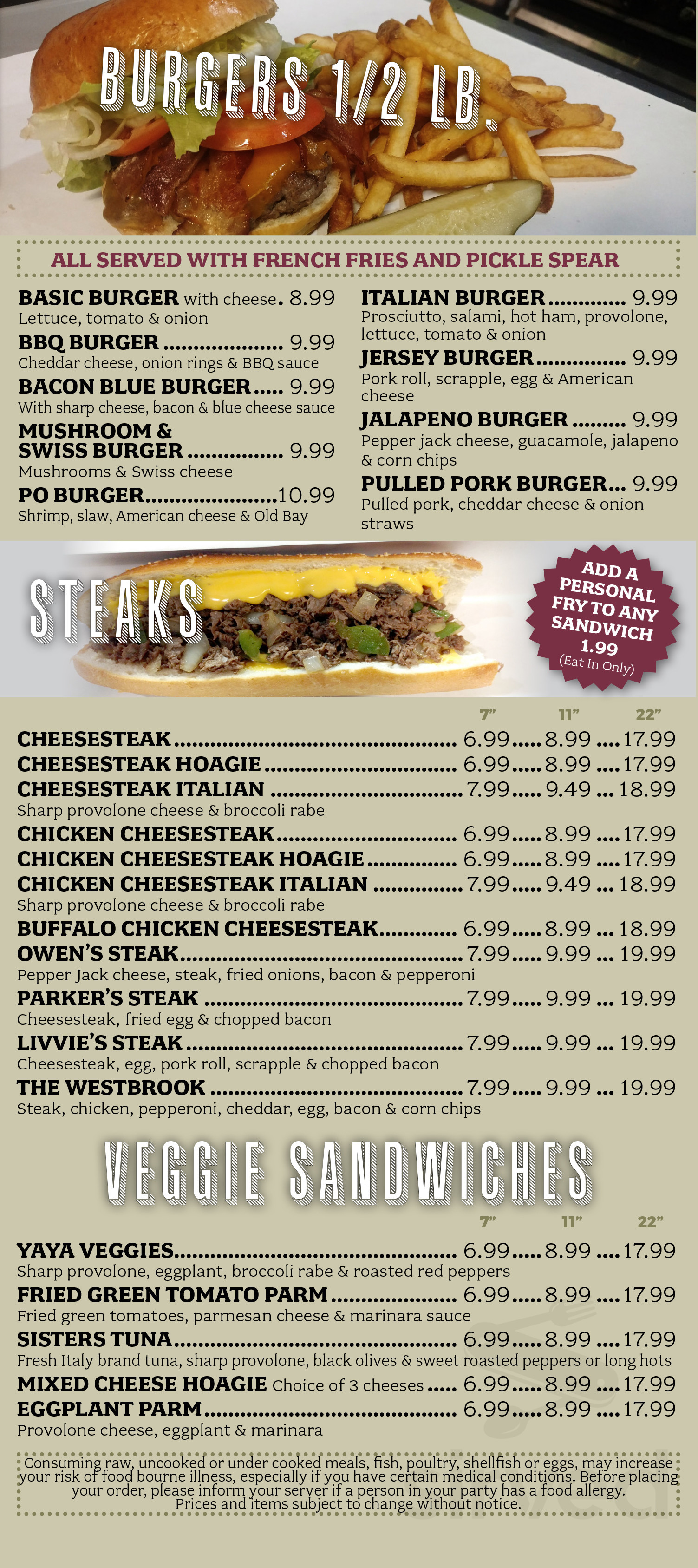 Classy Cow Food Joint menu in Logan Township, New Jersey, USA