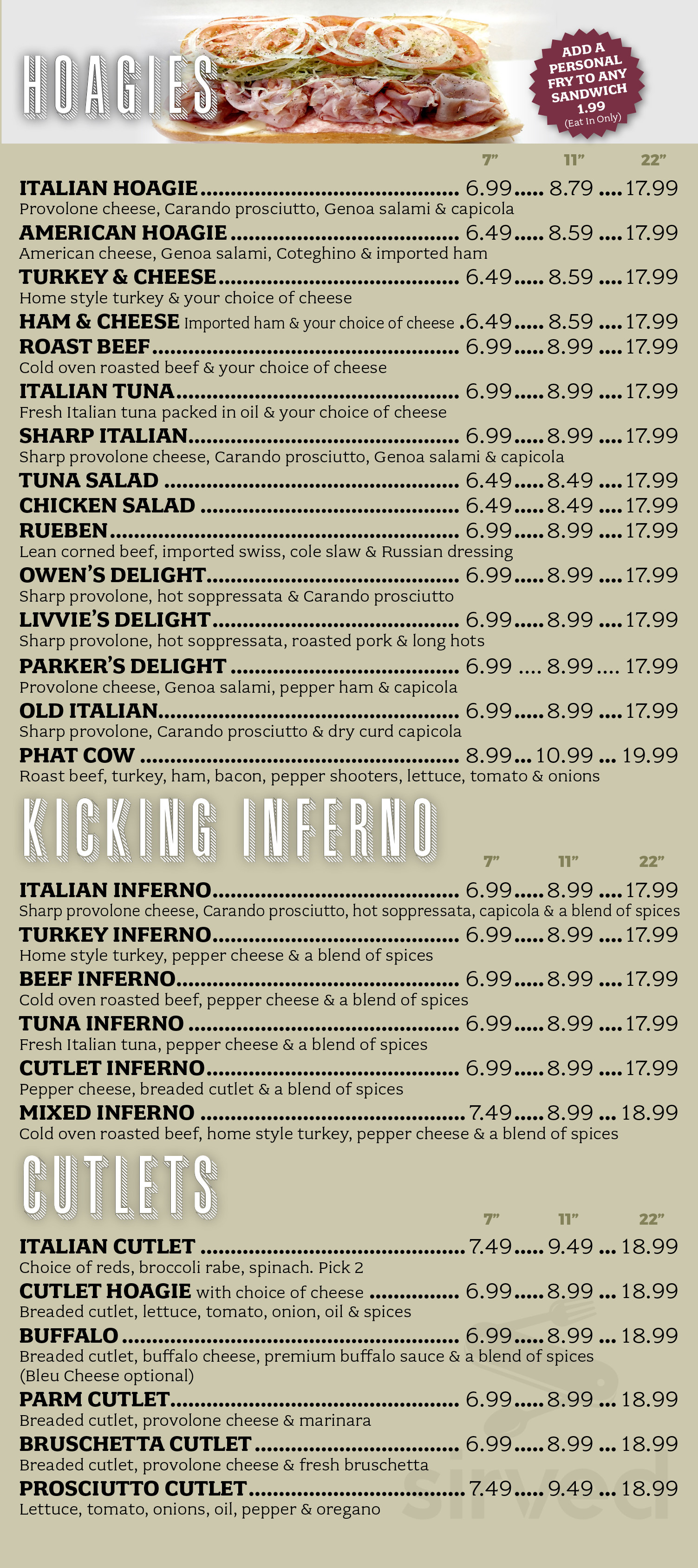 Classy Cow Food Joint menu in Logan Township, New Jersey, USA