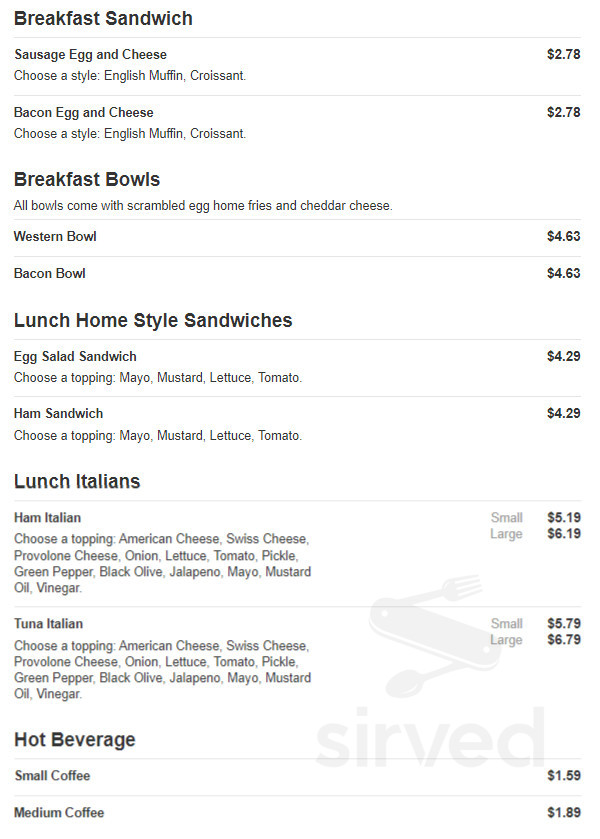 Britt's Cafe menu in Augusta, Maine, USA