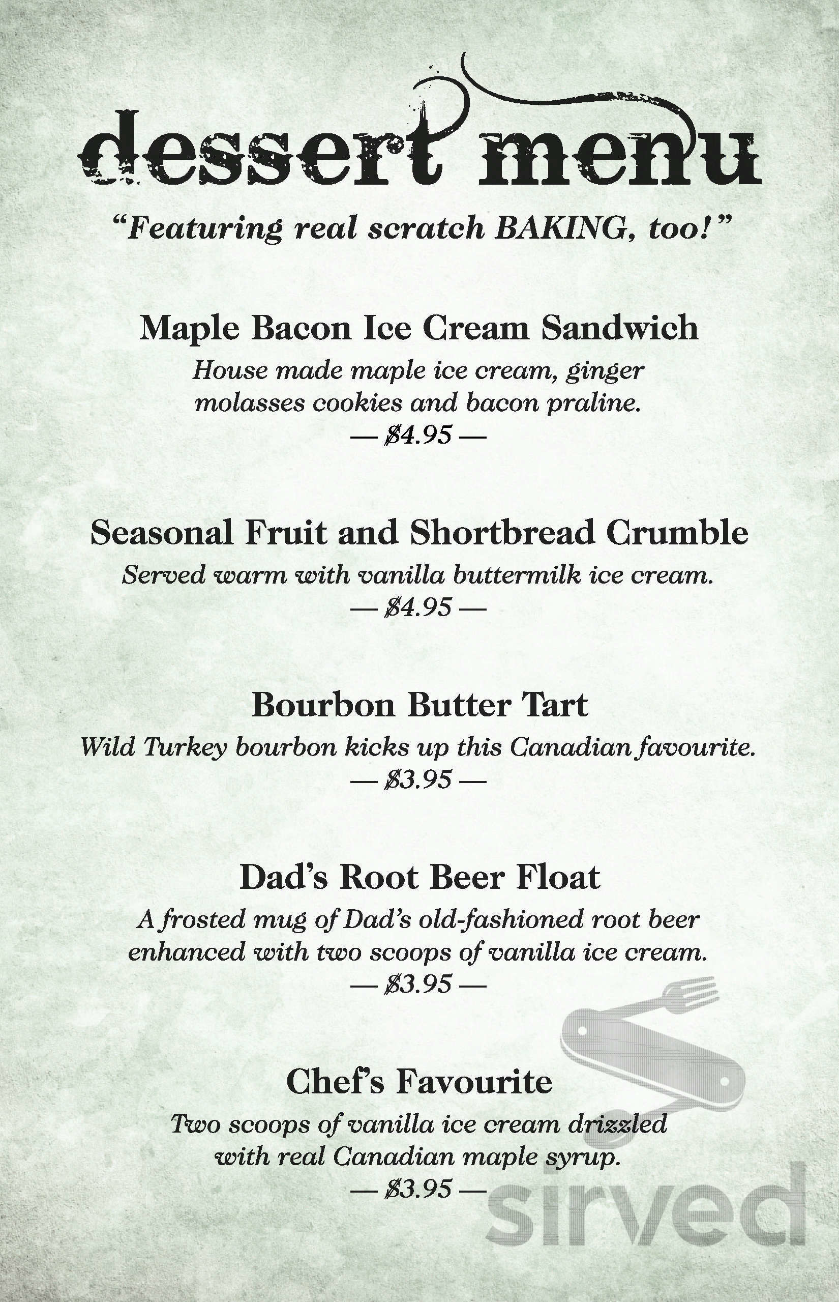 Stampede Ranch menu in Guelph, Ontario, Canada