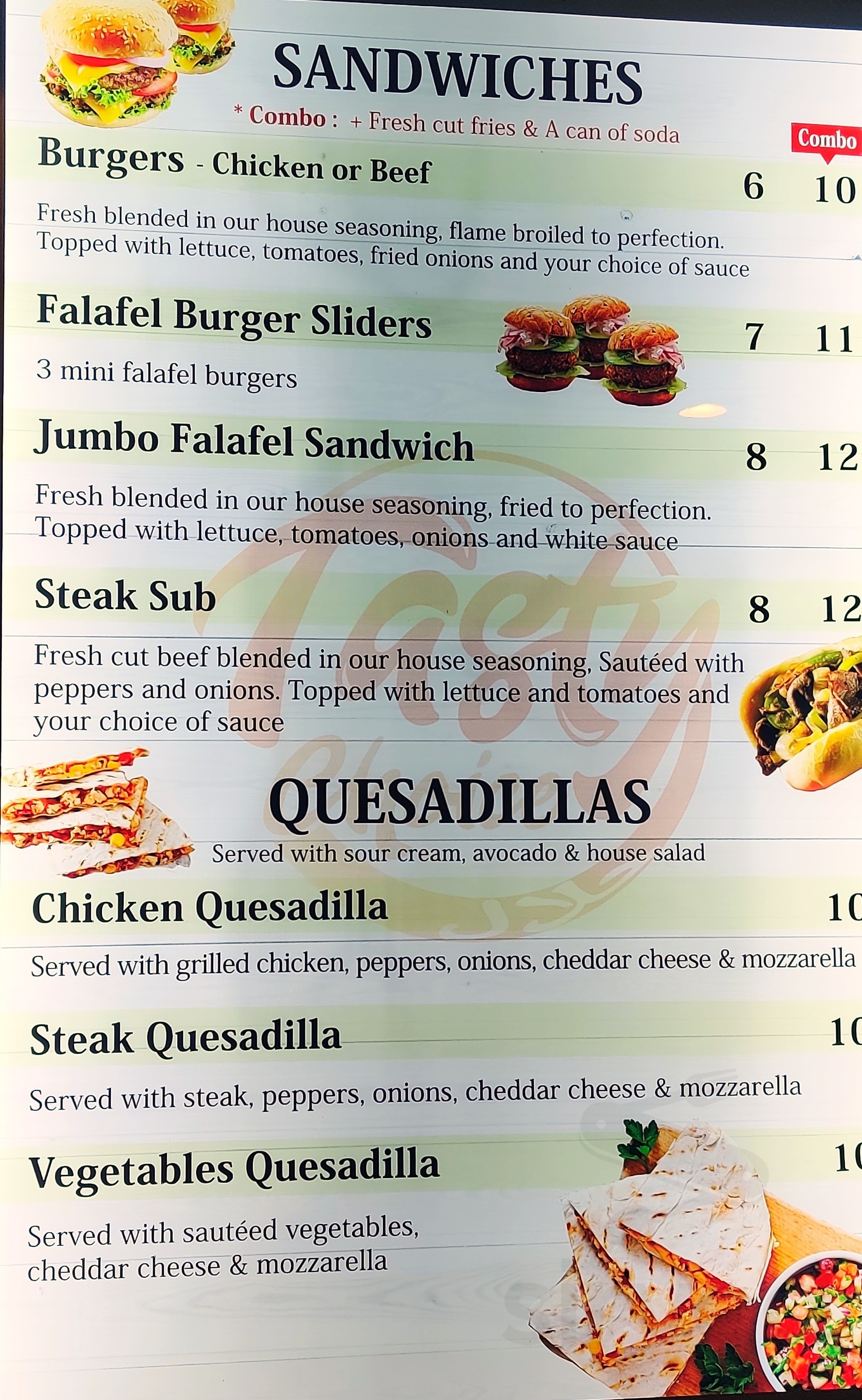 Tasty Choice menu in The Bronx, New York, USA