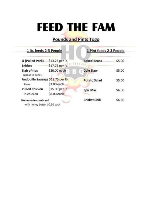 HQ Southern BBQ menu in Evansville, Wyoming, USA