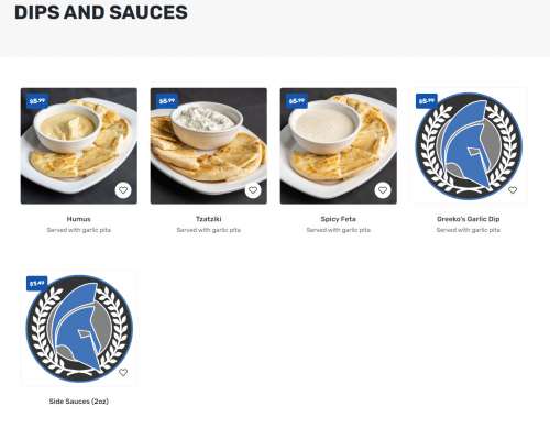 Johnny Greekos menu in Brantford, Ontario, Canada