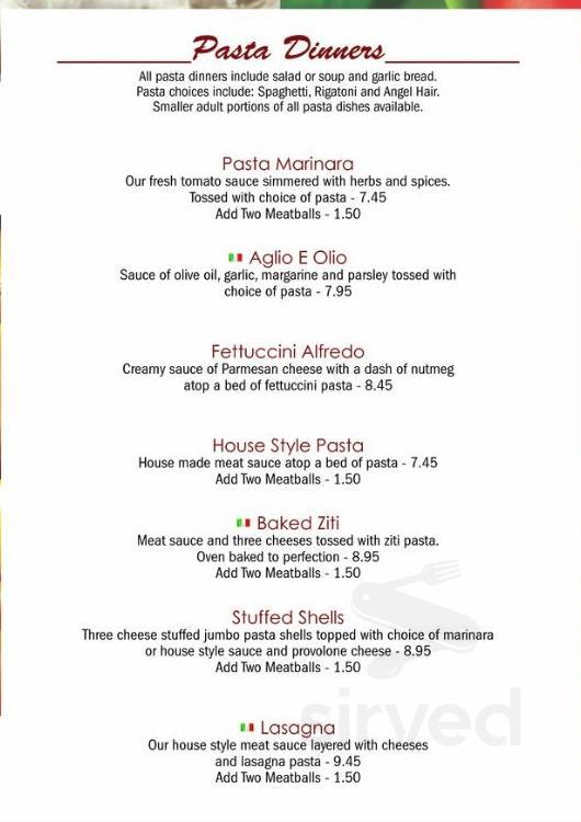 Mama Guzzardi's Italian Restaurant menu in North Canton, Ohio, USA