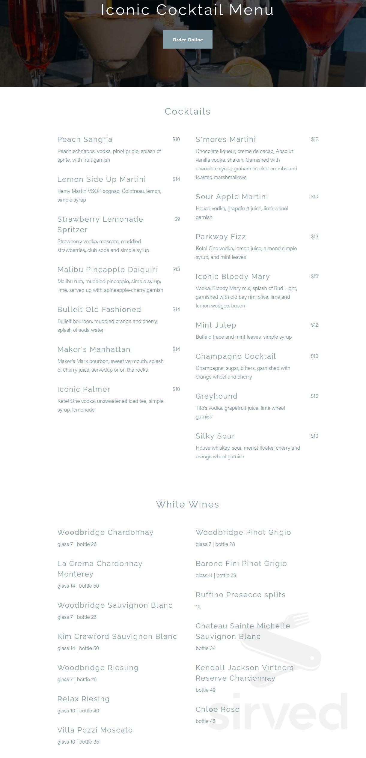 Menu - Utica NY's Iconic by Chesterfield | Sirved