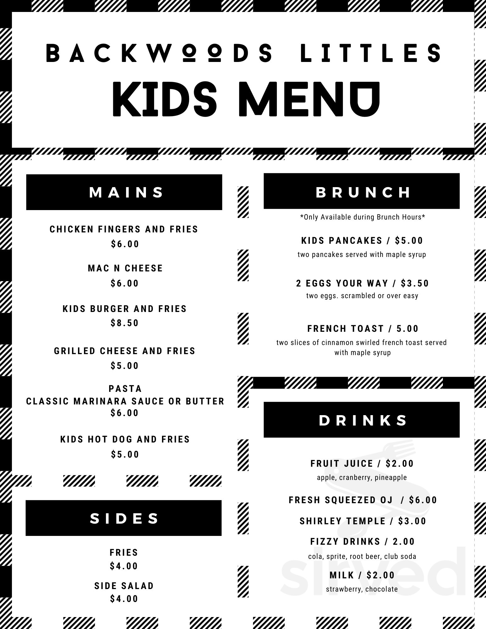 Backwoods Bar & Kitchen menu in Dallas, Pennsylvania, USA