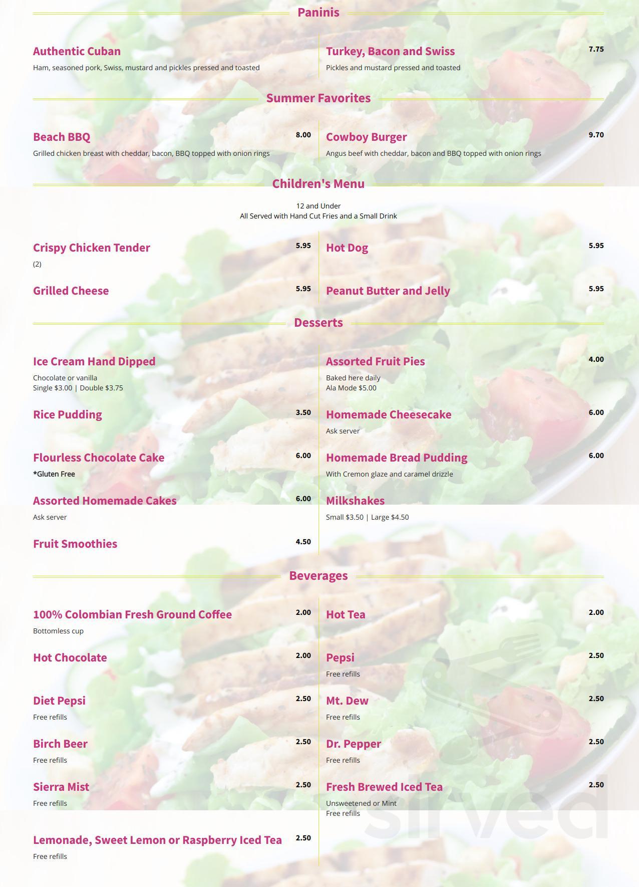 Ocean View Deli & Restaurant menu in Ocean View, Delaware, USA