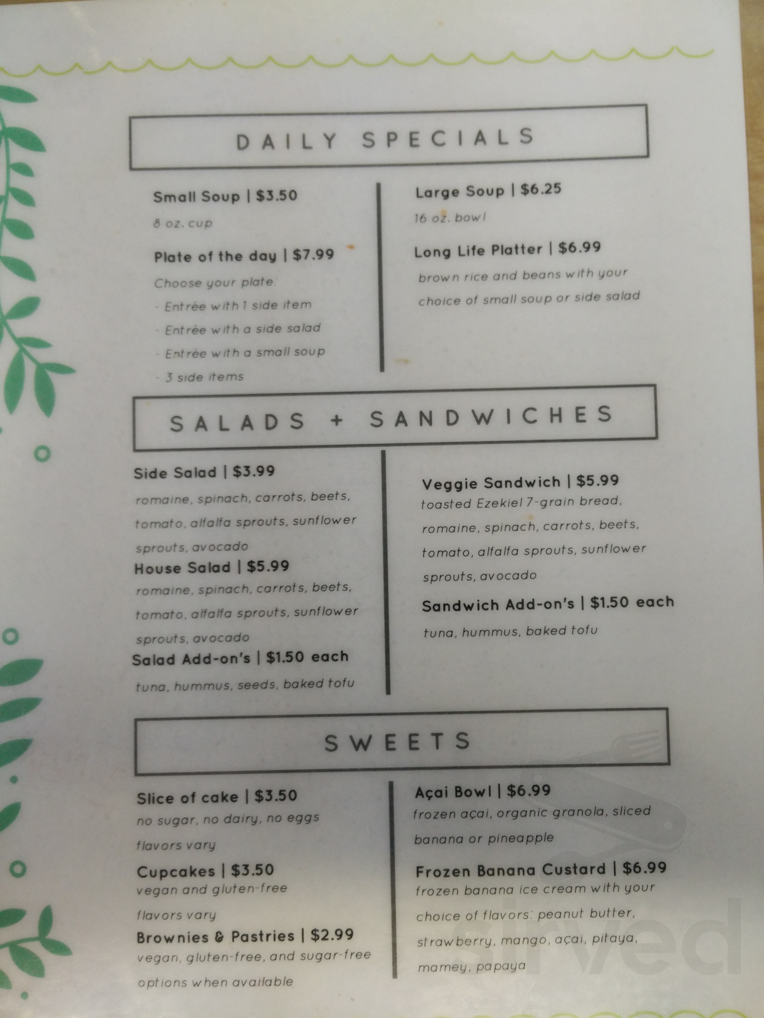 Beehive Cafe & Juice Bar menus in Miami, Florida, United States