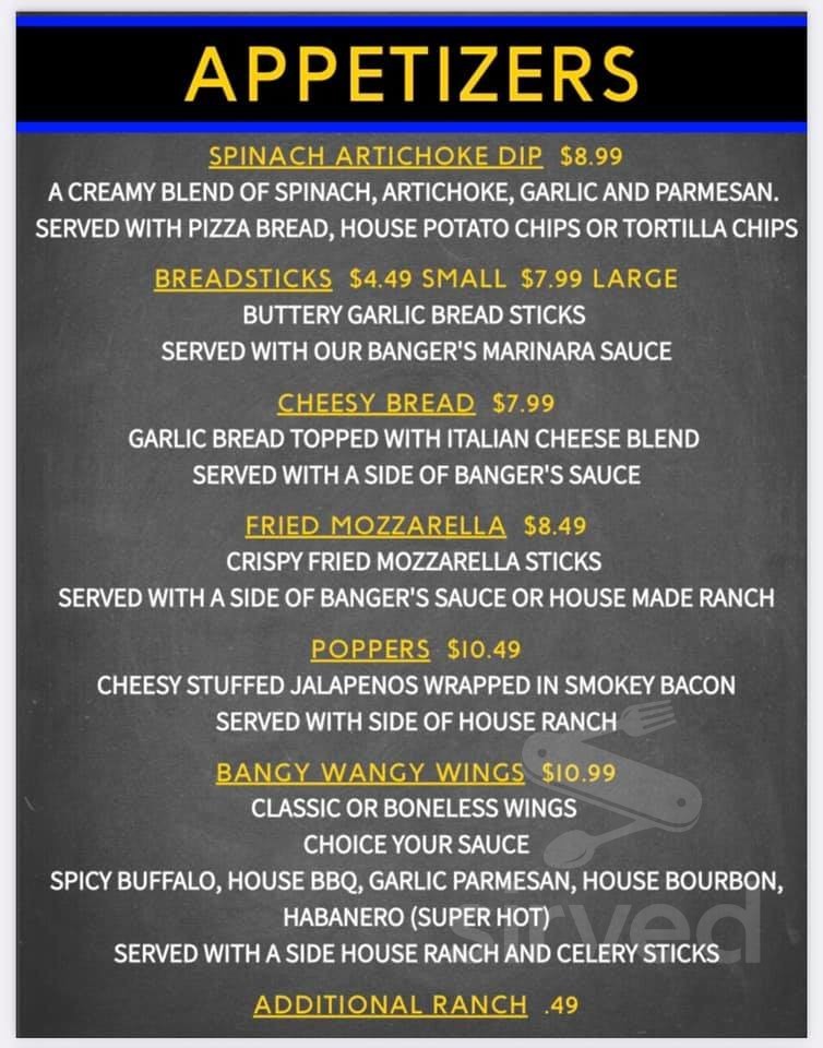 Banger's Bar & Pizza Place menus in Dove Creek, Colorado, United States