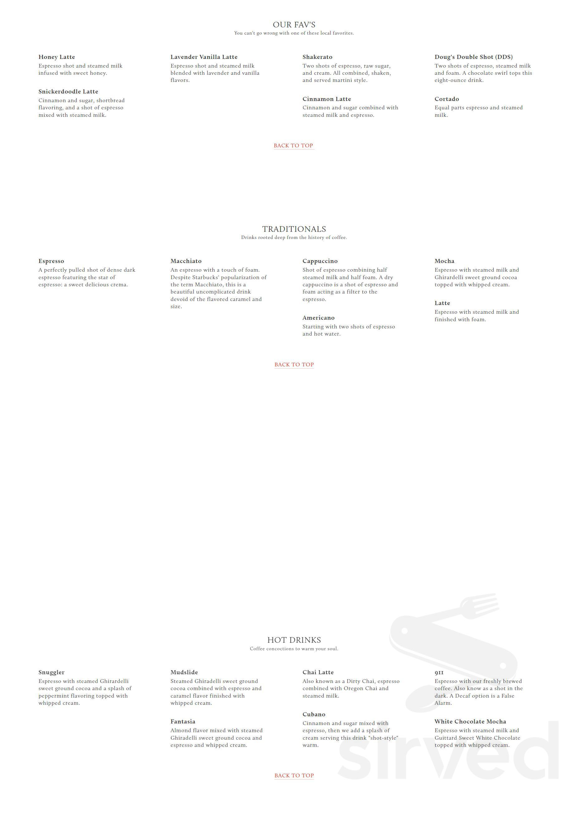 Napa Valley Coffee Roasting Co menu in Napa, California, USA
