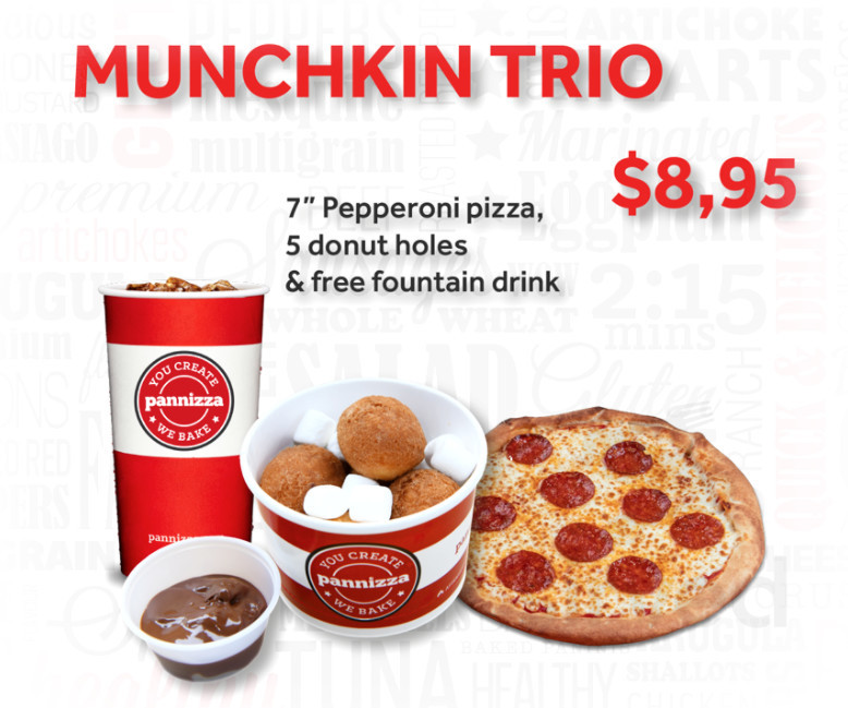 Pannizza menu in Montreal, Quebec, Canada