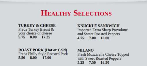 Menu for Pal Joey's Deli in Sewell, NJ | Sirved