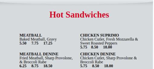 Menu for Pal Joey's Deli in Sewell, NJ | Sirved