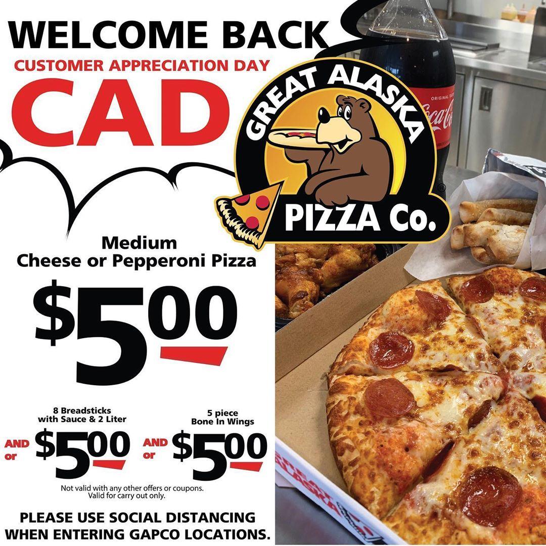 Great Alaska Pizza Company menu in Anchorage, Alaska, USA