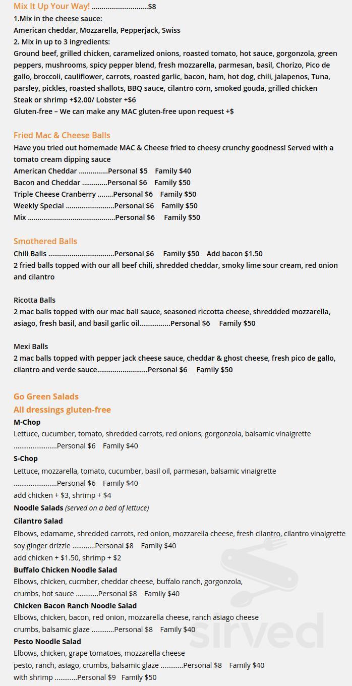 MIX N MAC - Mac & Cheese menu in Middletown, New York, USA