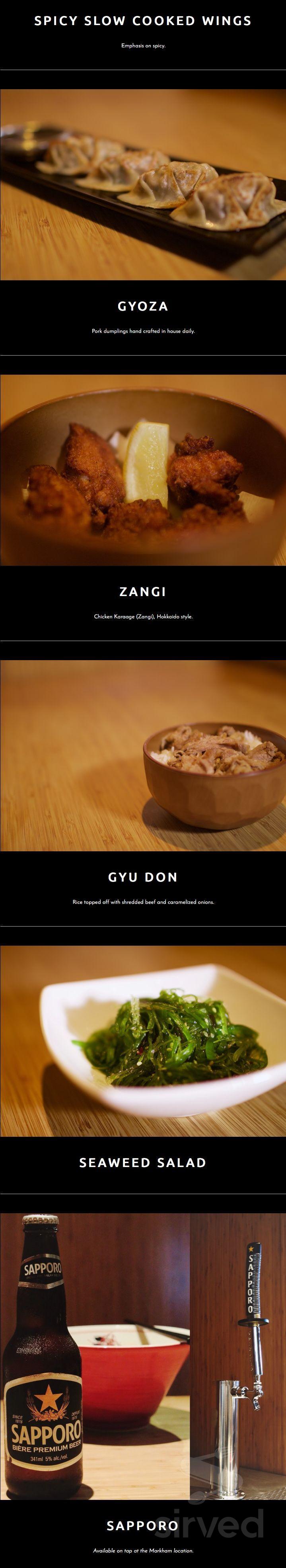 Menu - Nepean ON's Sansotei Ramen | Sirved