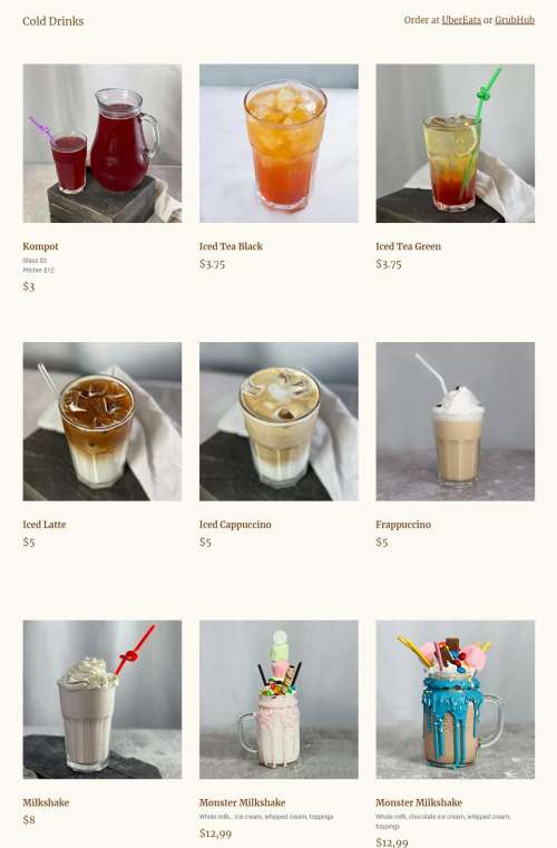 N'Joy Family Cafe menu in Brooklyn, New York, USA