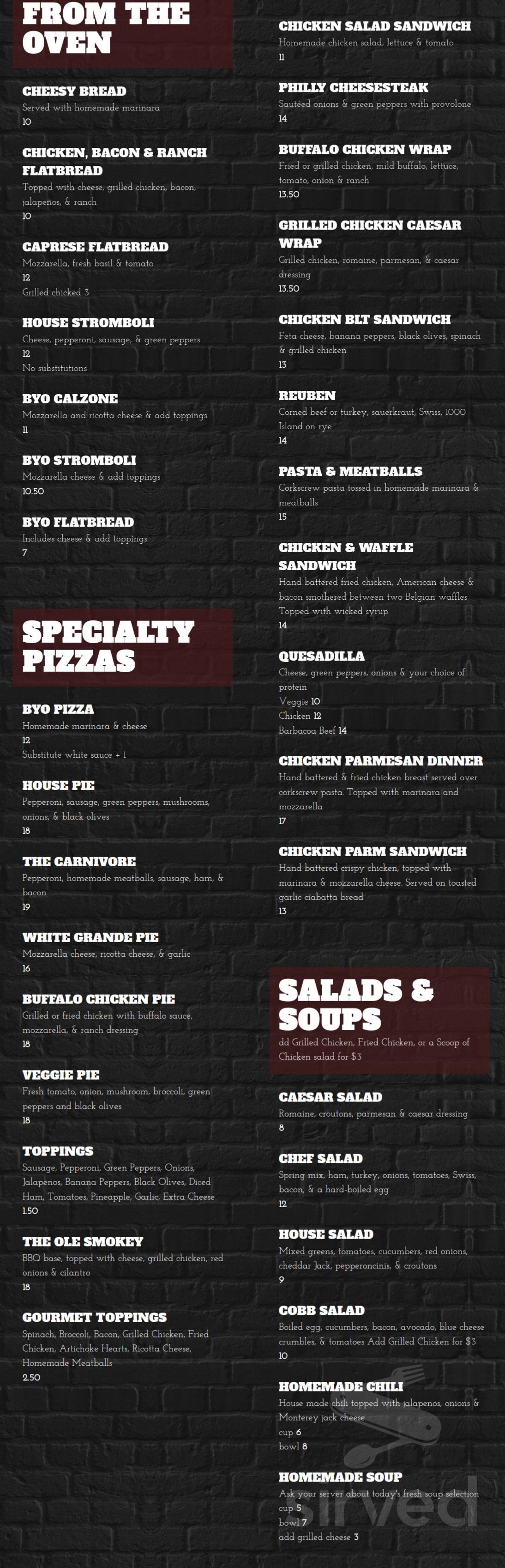 Menu - Kennesaw GA's Wicked Wings Kennesaw | Sirved