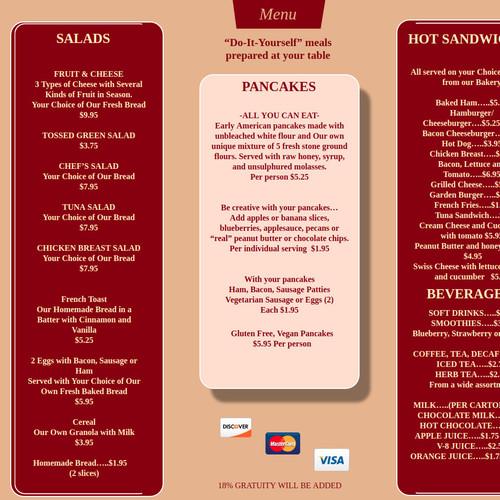 The Old Spanish Sugar Mill menu in De Leon Springs, Florida, USA