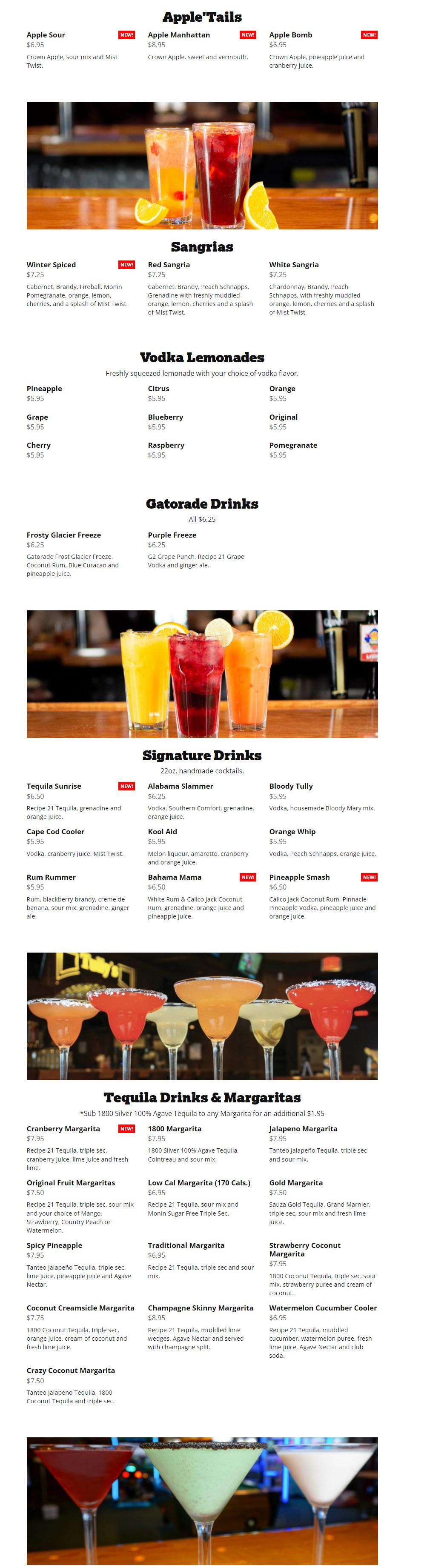 Menu for Tully's Good Times Fairmount in Syracuse, NY | Sirved