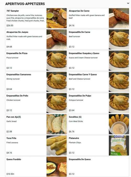 787 Restaurant & Bar menu in El Paso, Texas, USA