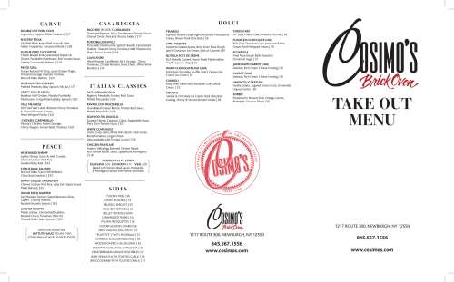 Cosimo's Pizza menu in Newburgh, New York, USA