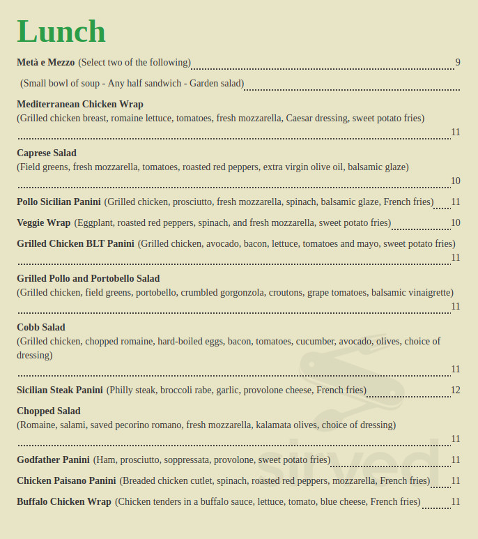 Menu for Leo's Italian Restaurant & Pizzeria Newburgh in Cornwall, NY ...