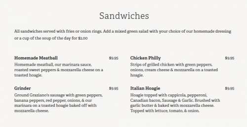 SIMON'S menu in Des Moines, Iowa, USA