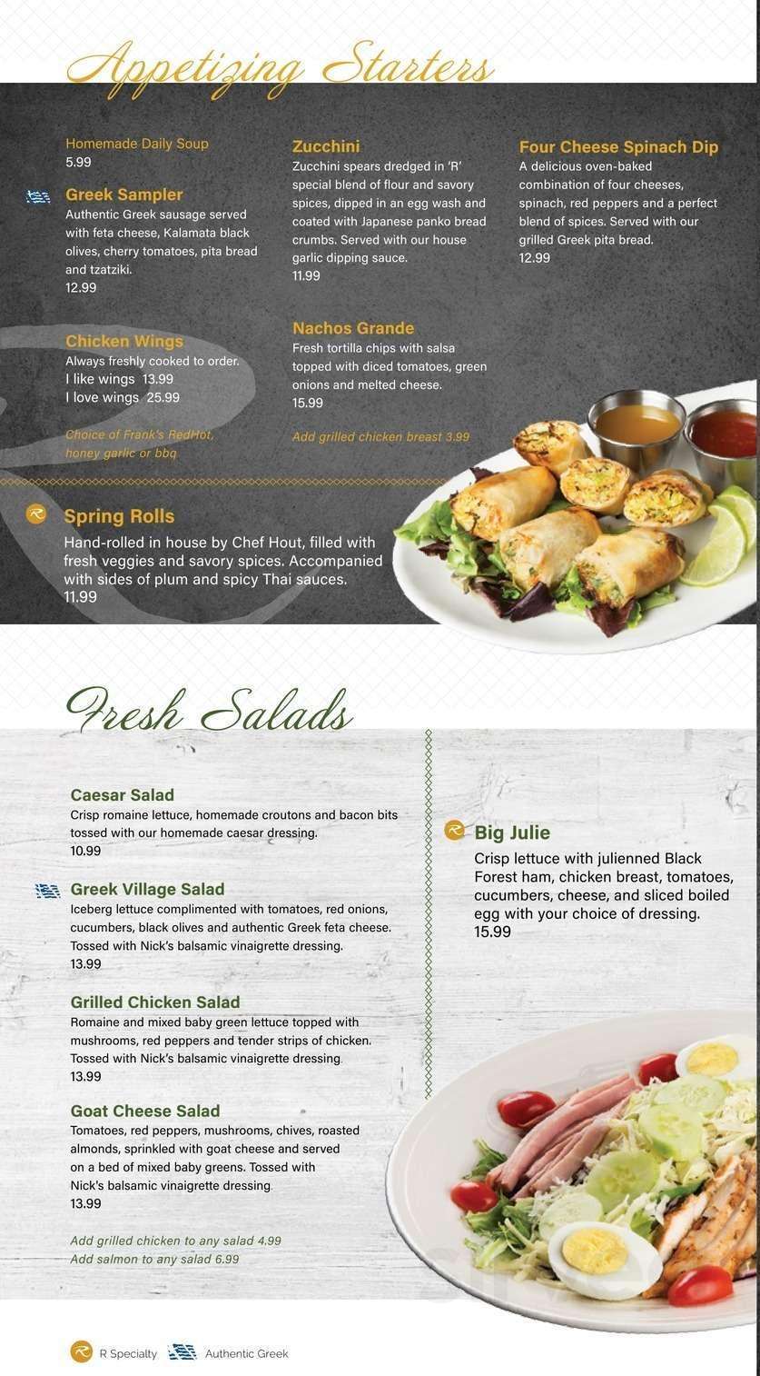 Chances R Restaurant menu in Nepean, Ontario, Canada