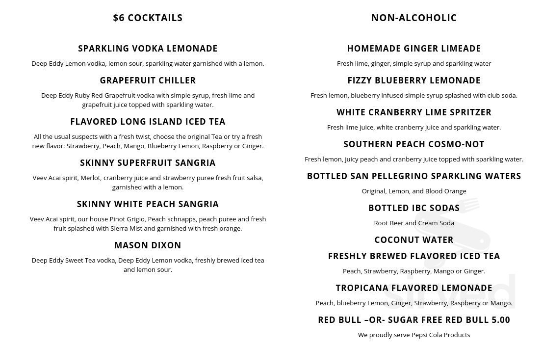 Chandler's Chophouse, Grille & Banquets menu in Schaumburg, Illinois, USA