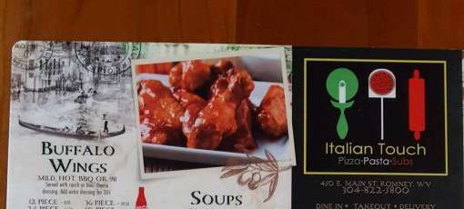 Menu for Italian Touch in Romney, WV | Sirved