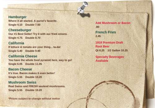 Lions Tap menu in Eden Prairie, Minnesota, USA