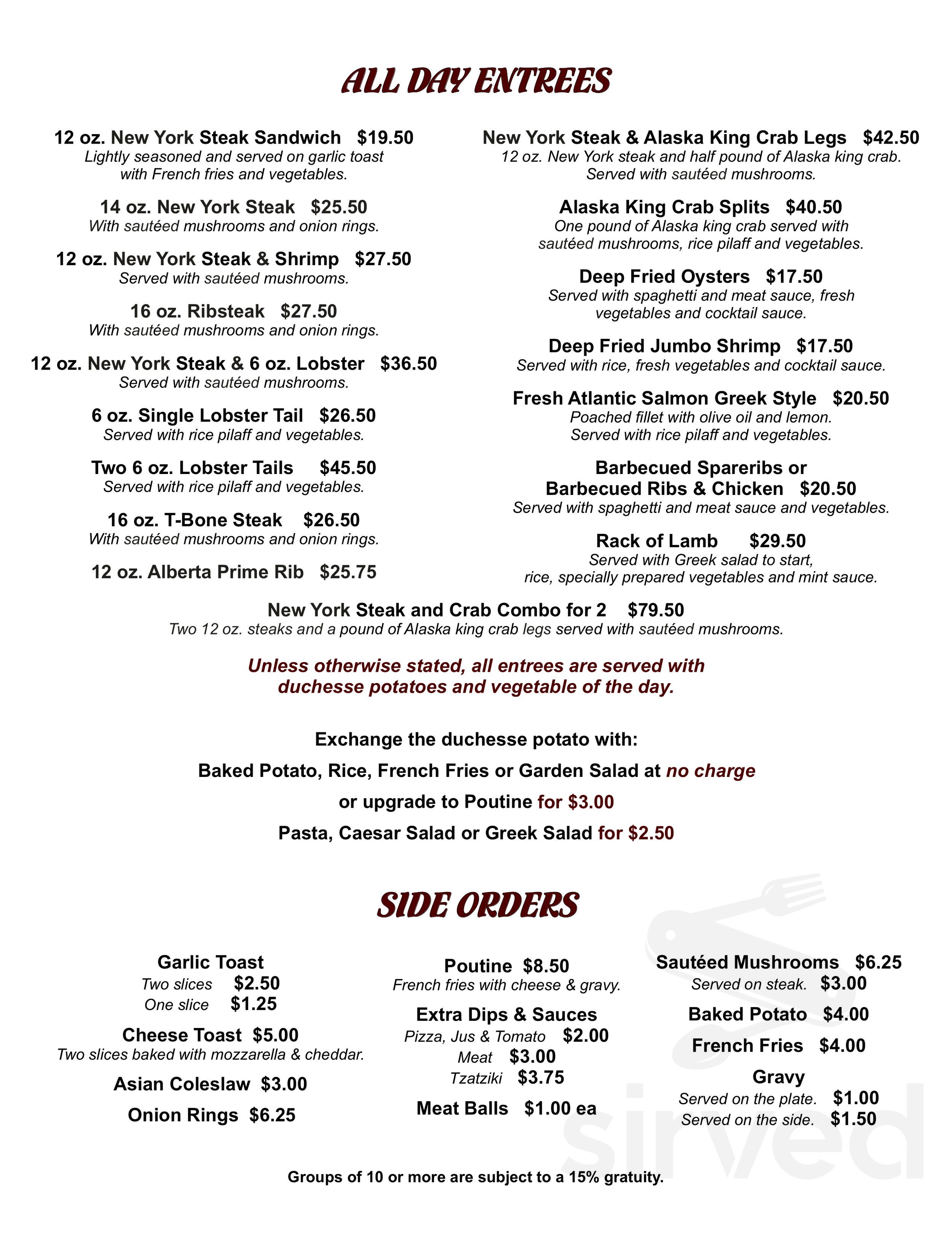 Zambelli's Restaurant - Leduc menu in Leduc, Alberta, Canada