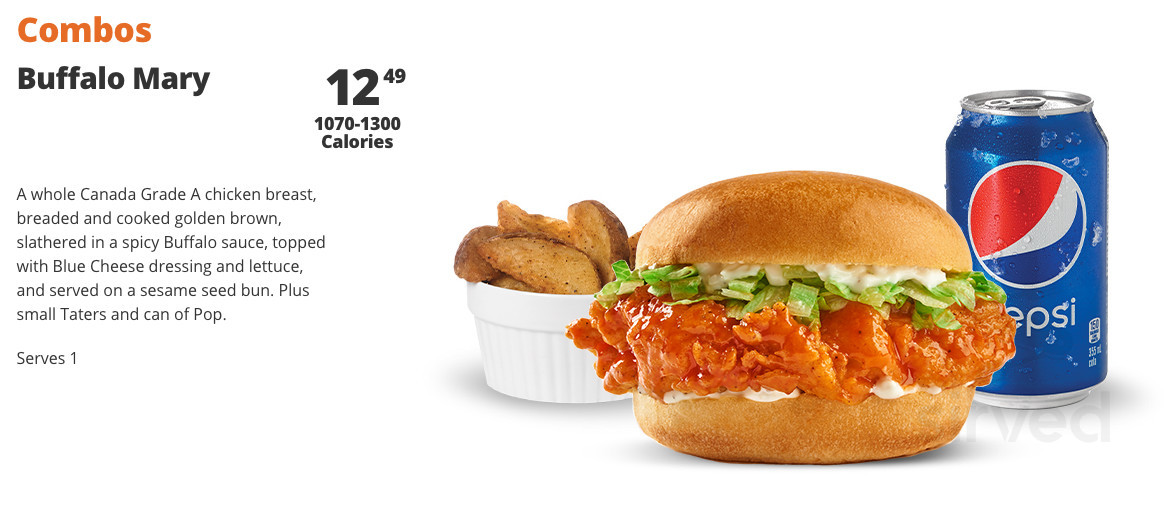 Mary Brown's Chicken menus in Ridgeway, Ontario, Canada